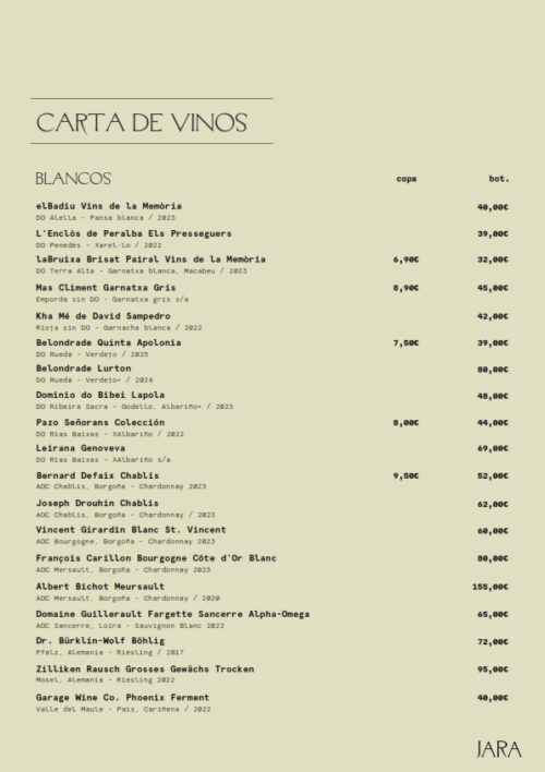 Carta - Sushi Barcelona · JARA