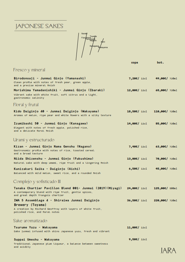 Carta - Sushi Barcelona · JARA